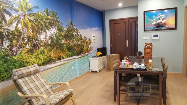 Tranh dán tường thẩm mỹ và bền bỉ hơn khi so với vẽ tranh tường